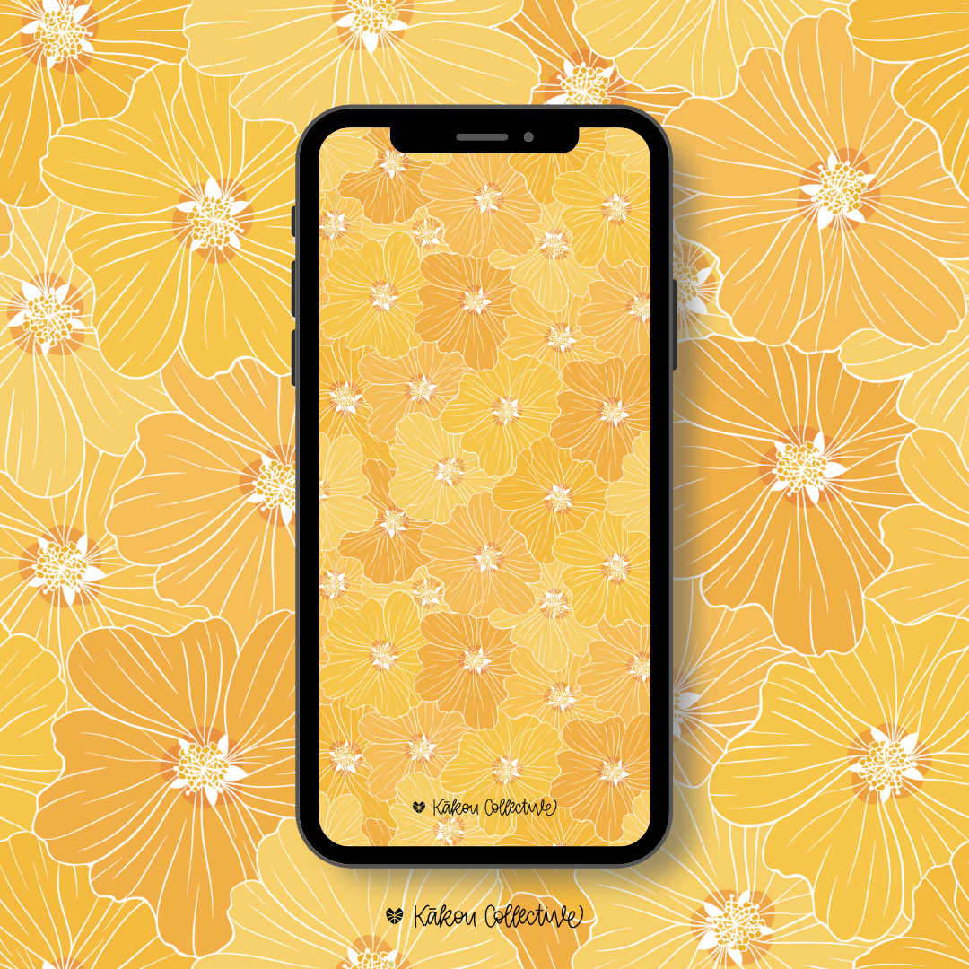 ʻIlima kū kahakai mobile wallpaper by Kākou Collective — Kakou Collective